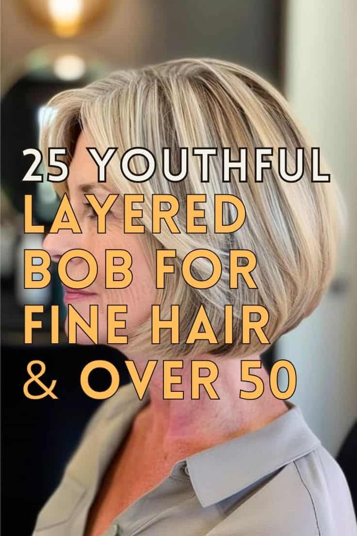25 Youthful Layered Bob for Fine Hair & Over 50 - Hairshepherd